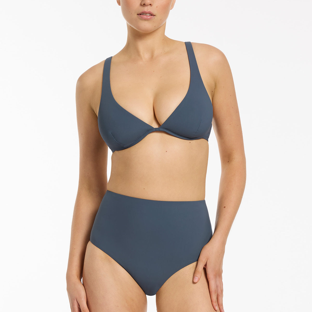 Jetset D-DD Underwire Triangle Bikini Top - Steel Blue – Seafolly Singapore