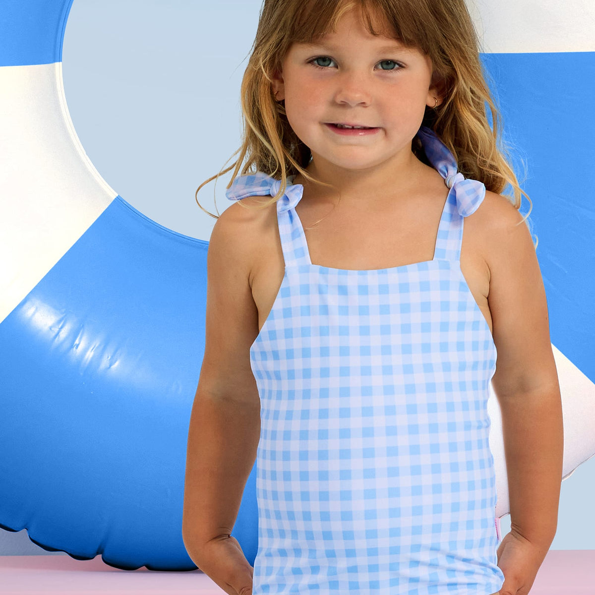 Gingham Bow One Piece Placid Blue Seafolly Singapore